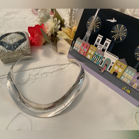 Jewelry | Vintage 925 Solid Sterling Silver Bold Concave Neck Cuff 68 ...